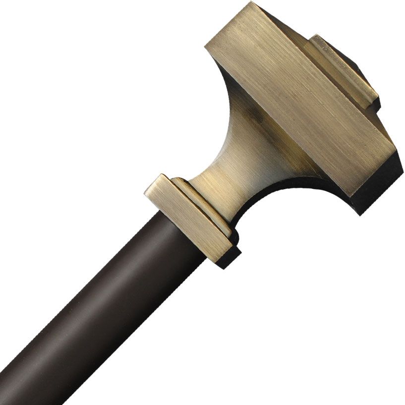 Square Curtain Rod Antique Brass Brown Matt